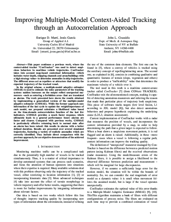 Pdf Improving Multiple Model Context Aided Tracking Through An Autocorrelation Approach