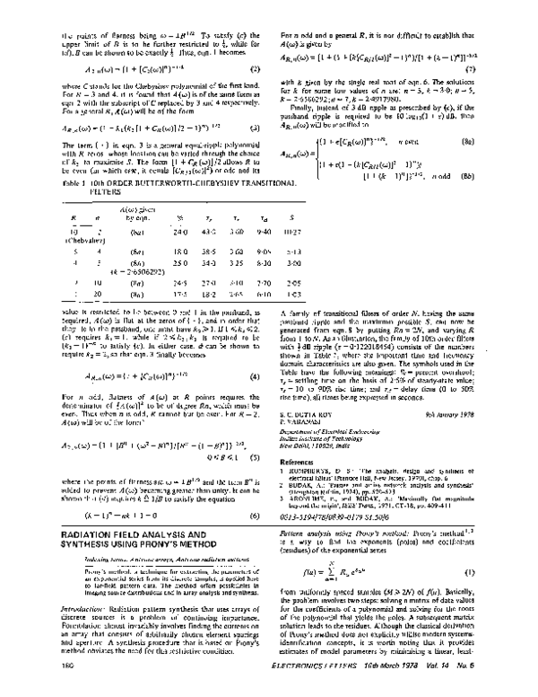 (PDF) Prony's Method-RADIATION FIELD ANALYSIS AND SYNTHESIS USING PRONY ...
