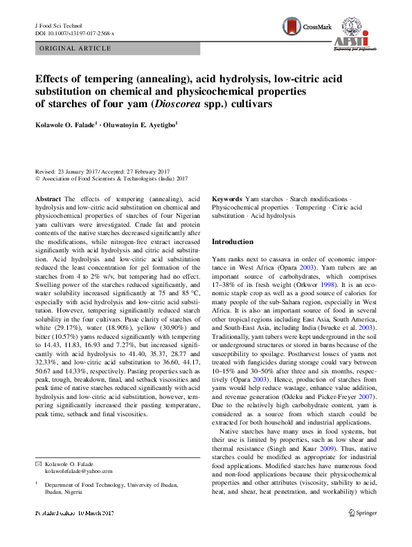 hydrolysis of starch by acid