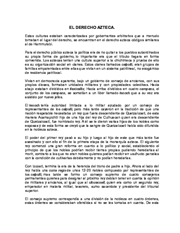 (DOC) EL DERECHO AZTECA