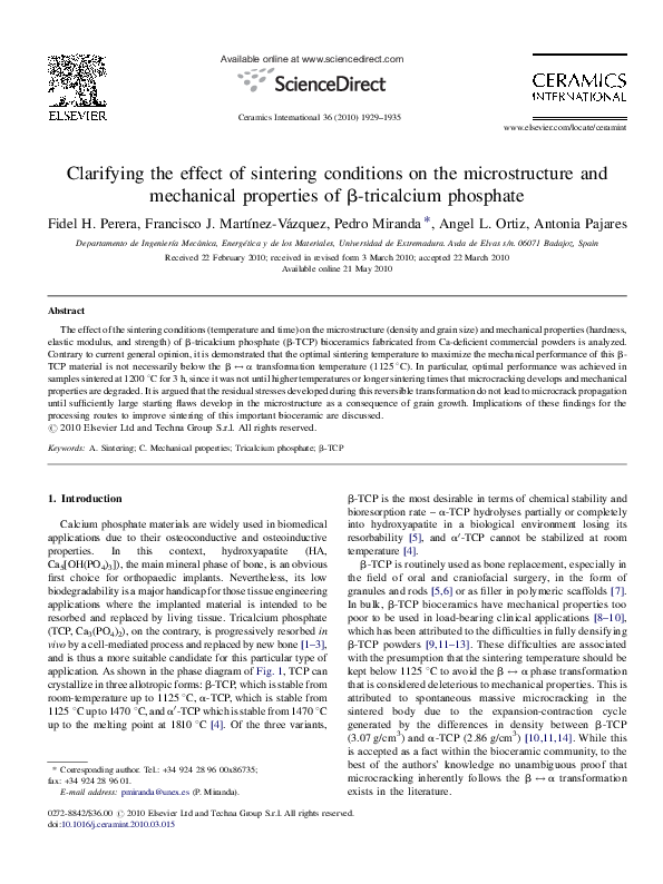 (PDF) Clarifying the effect of sintering conditions on the microstructure and mechanical ...