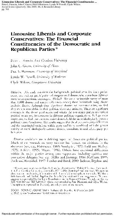 (PDF) Limousine Liberals and Corporate Conservatives: The Financial ...