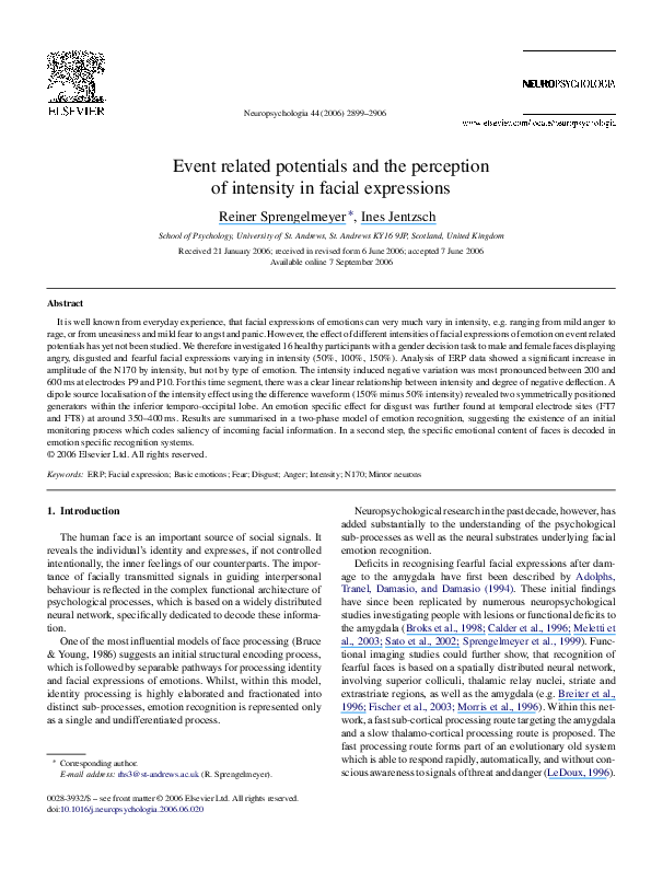 (PDF) Event related potentials and the perception of intensity in facial expressions | Reiner ...