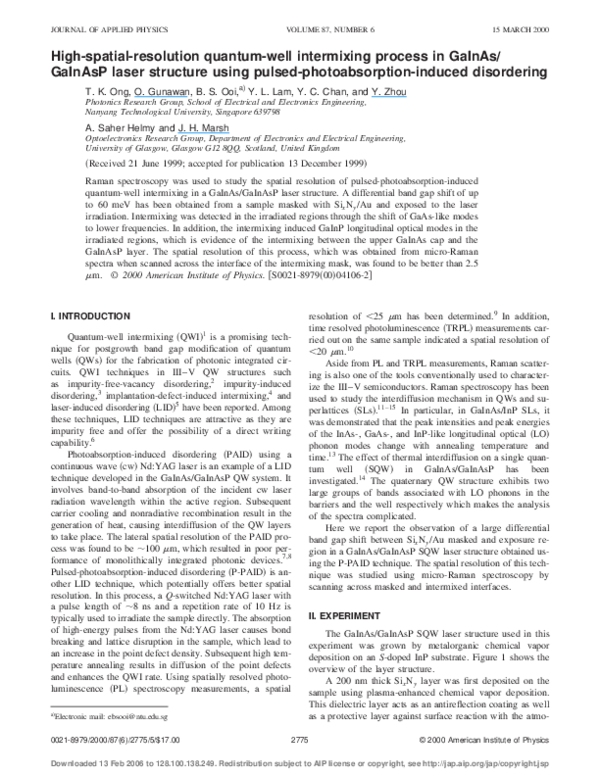 (PDF) High-spatial-resolution quantum-well intermixing process in GaInAs/GaInAsP laser structure ...