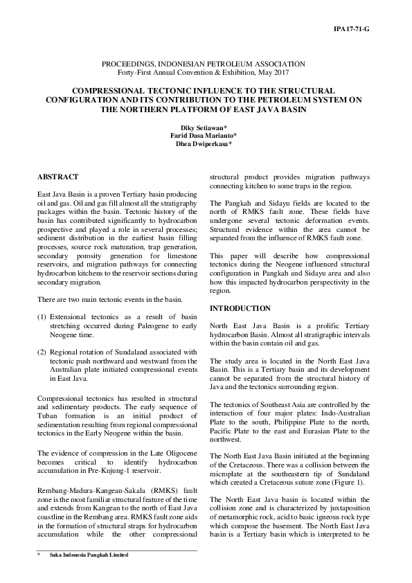 (PDF) COMPRESSIONAL TECTONIC INFLUENCE TO THE STRUCTURAL CONFIGURATION ...