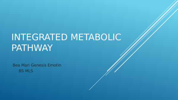 (PPT) Integrated Metabolic Pathway