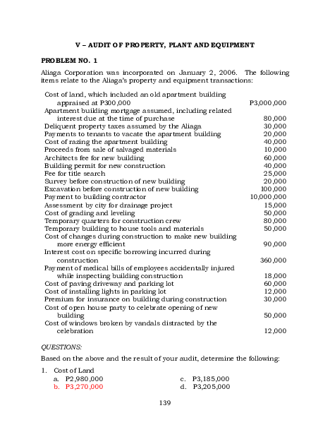 (PDF) V – AUDIT OF PROPERTY, PLANT AND EQUIPMENT