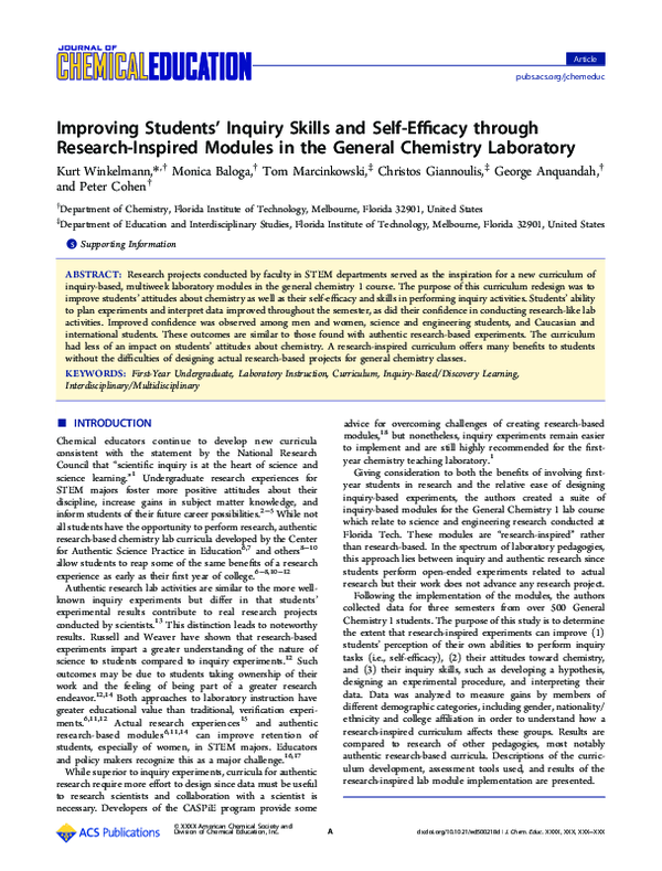 (PDF) Improving Students’ Inquiry Skills and Self-Efficacy through ...
