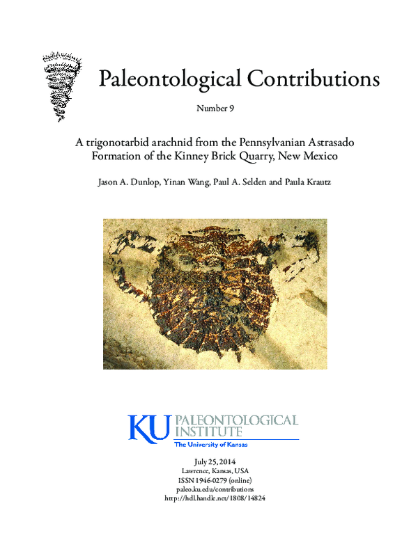 (PDF) A trigonotarbid arachnid from the Pennsylvanian Astrasado ...