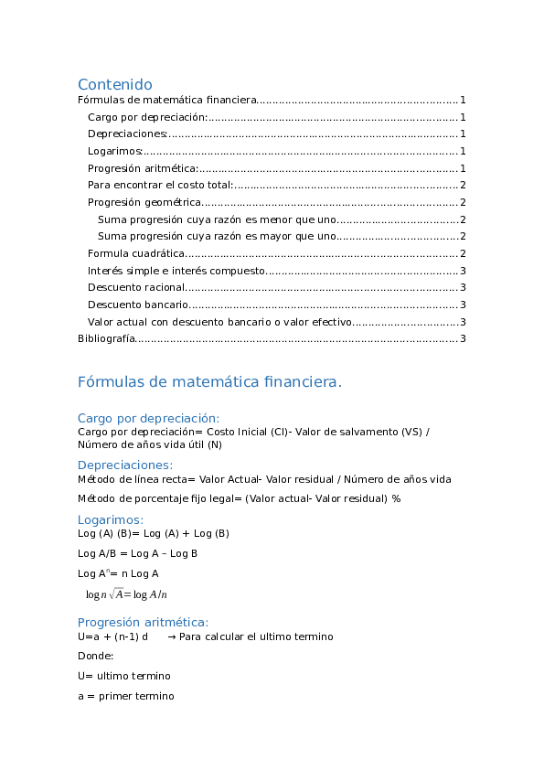 (DOC) Fórmulas de matemática financiera