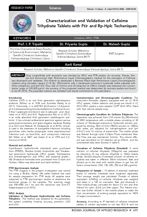 (PDF) INDIAN JOURNAL OF APPLIED RESEARCH X 691 Charectarization and ...