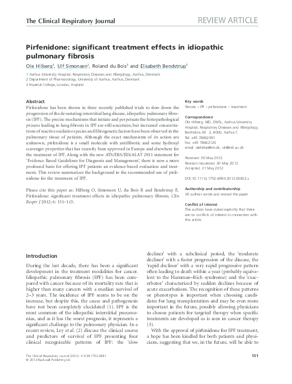 (PDF) Pirfenidone: significant treatment effects in idiopathic ...