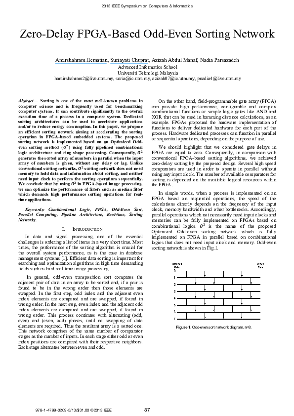 (PDF) Zero-delay FPGA-based odd-even sorting network