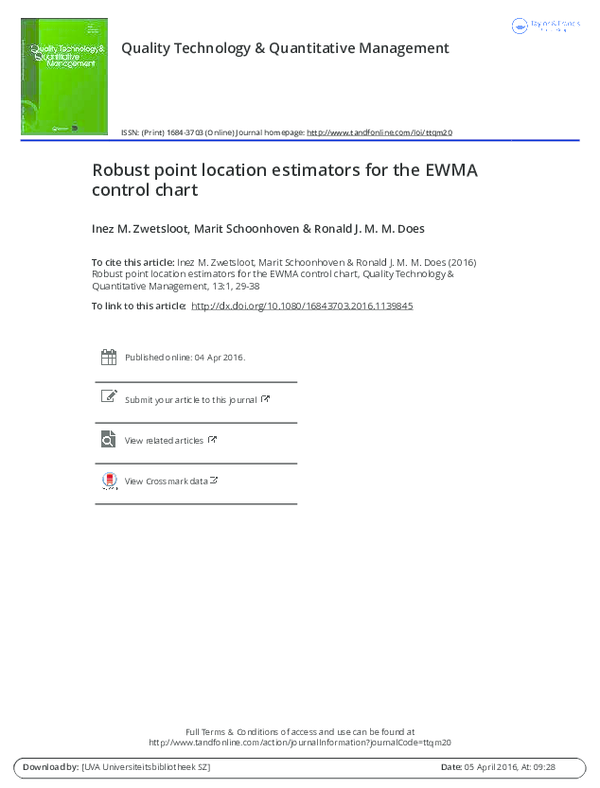(PDF) Robust point location estimators for the EWMA control chart