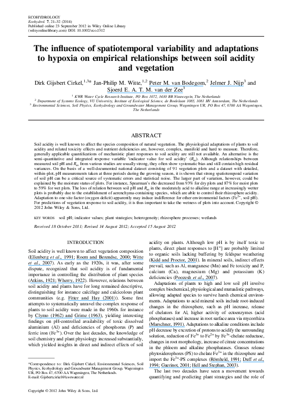 (PDF) The influence of spatiotemporal variability and adaptations to ...