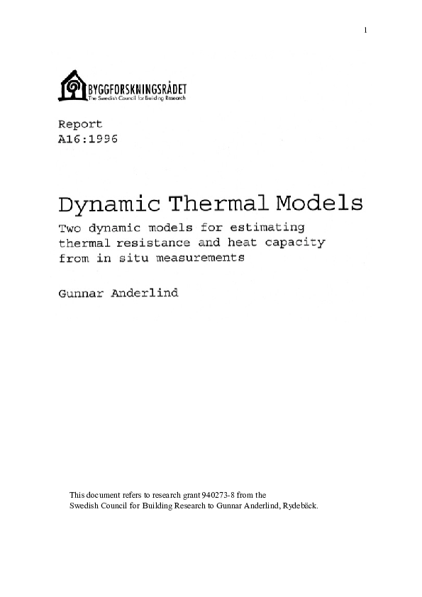 (PDF) BFR Dynamic Thermal Models