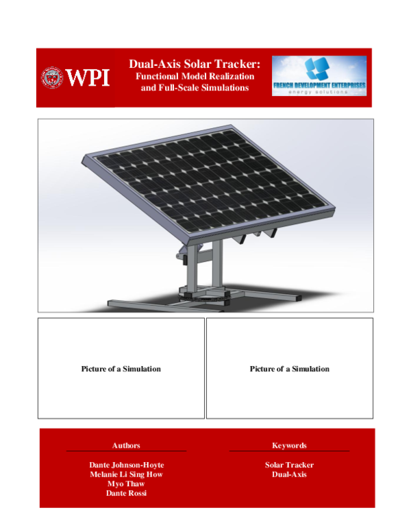 (PDF) Dual-Axis Solar Tracker: Functional Model Realization and Full ...