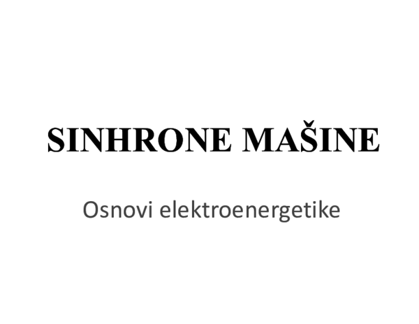 (PDF) Sinhrone mašine