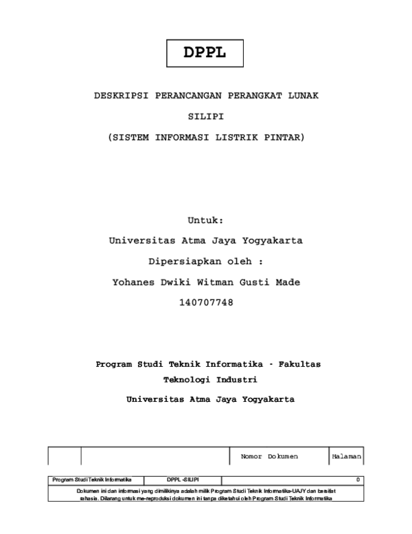 (DOC) DPPL - SISTEM INFORMASI LISTRIK PINTAR