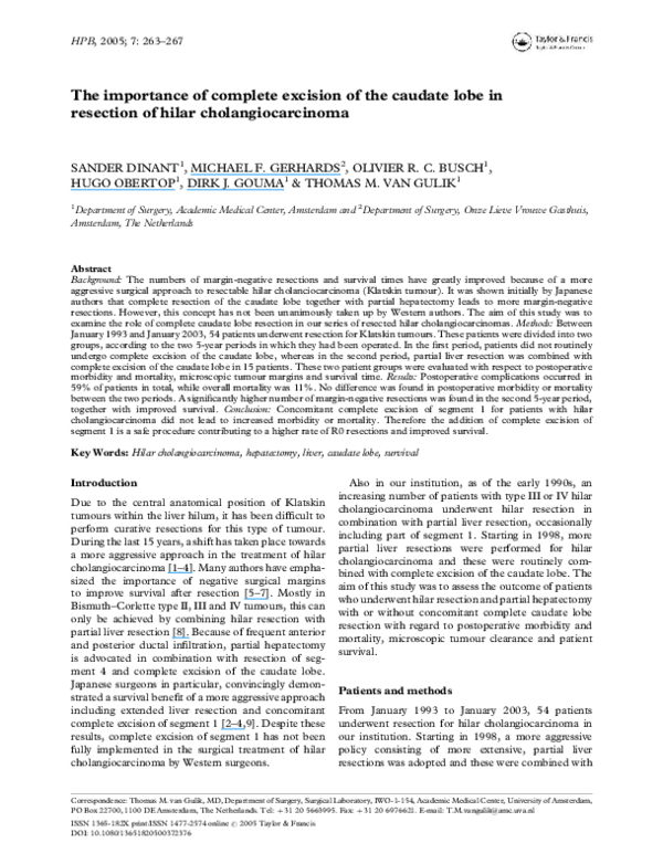 (PDF) The importance of complete excision of the caudate lobe in ...