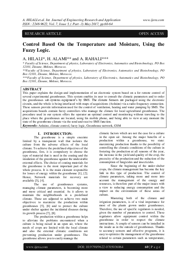 Pdf Control Based On The Temperature And Moisture Using The Fuzzy Logic 9524
