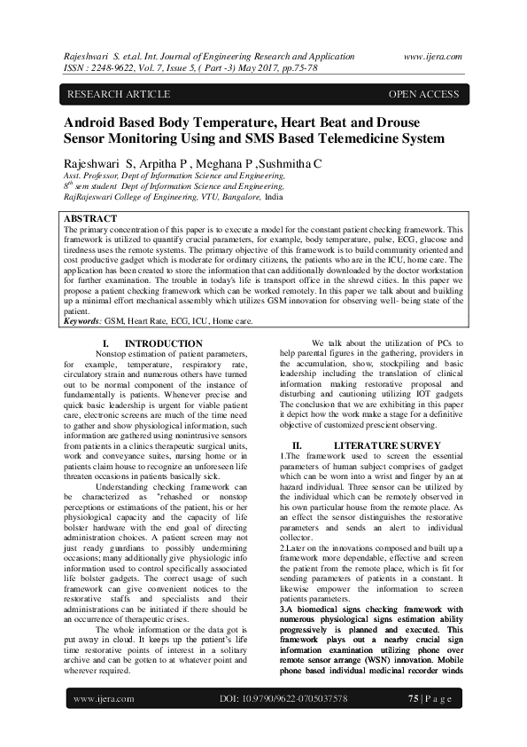 (PDF) Android Based Body Temperature, Heart Beat and Drouse Sensor ...