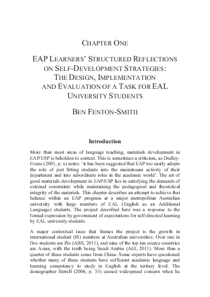 (PDF) EAP learners' structured reflections on self-development ...