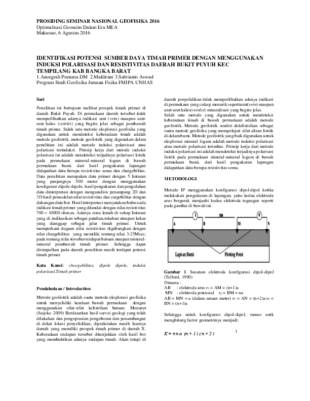 (PDF) IDENTIFIKASI POTENSI SUMBER DAYA TIMAH PRIMER DENGAN MENGGUNAKAN ...