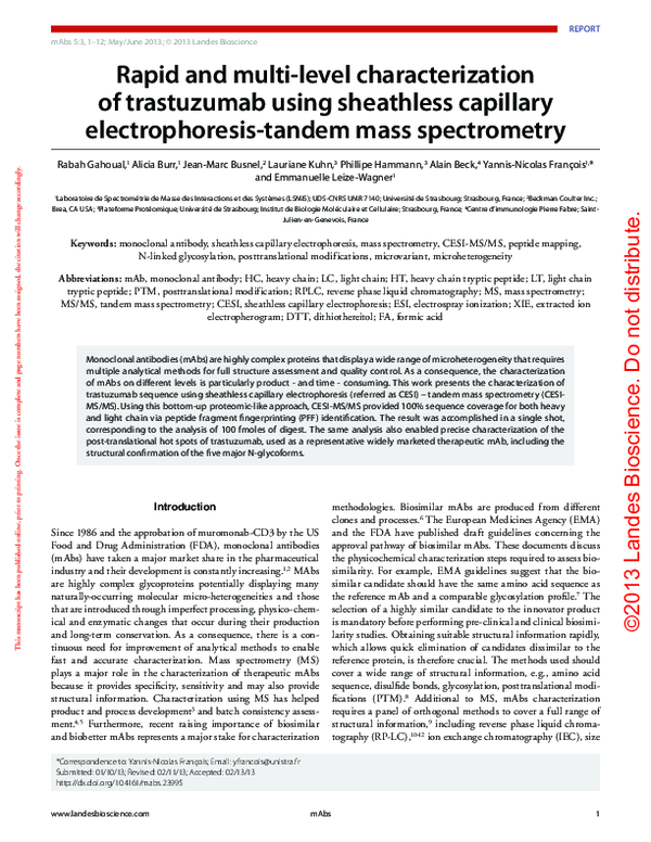 (PDF) Rapid and multi-level characterization of trastuzumab using sheathless capillary ...