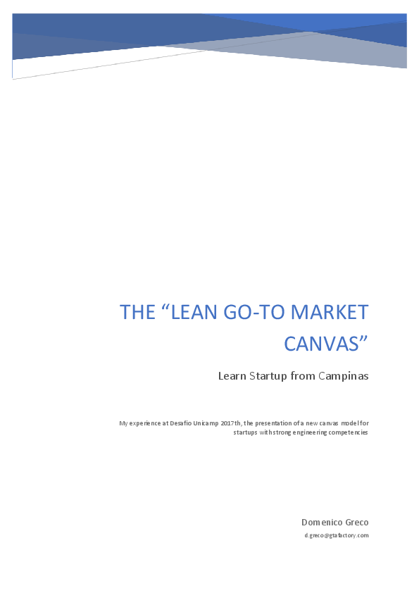 (PDF) The Lean Go-to Market Canvas