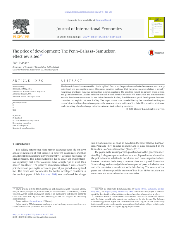 (PDF) The Penn–Balassa–Samuelson effect