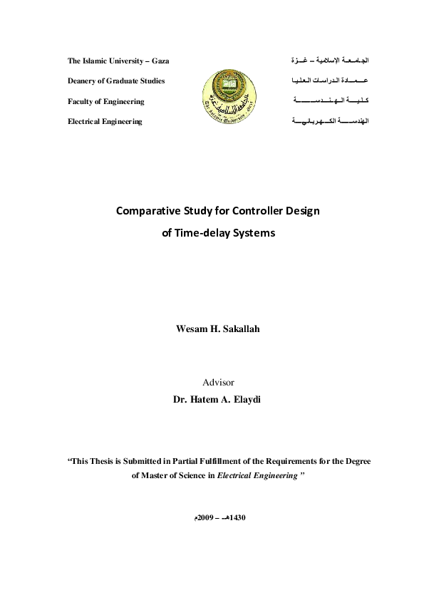 (PDF) Comparative Study for Controller Design of Time-delay Systems