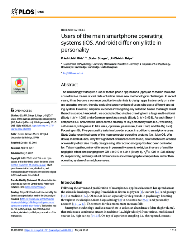 (PDF) Users of the main smartphone operating systems (iOS, Android ...