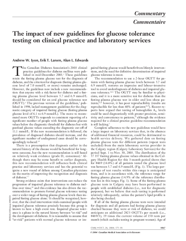 (PDF) The impact of new guidelines for glucose tolerance testing on ...