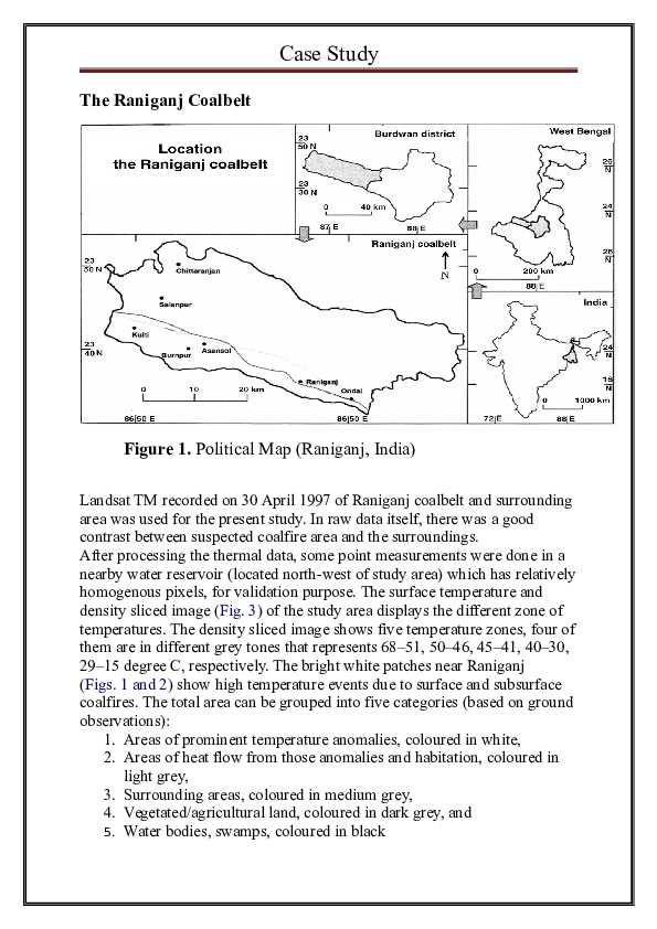 (DOC) The Raniganj Coalbelt Figure 1. Political Map (Raniganj, India