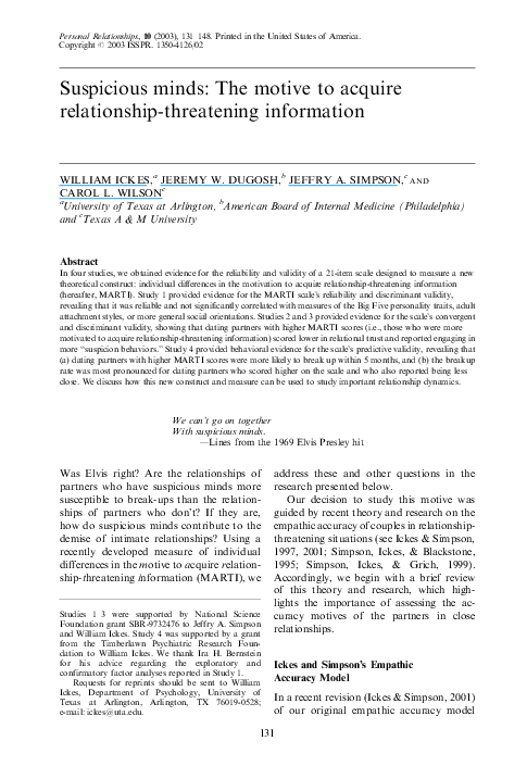 (PDF) Suspicious minds: The motive to acquire relationship-threatening ...