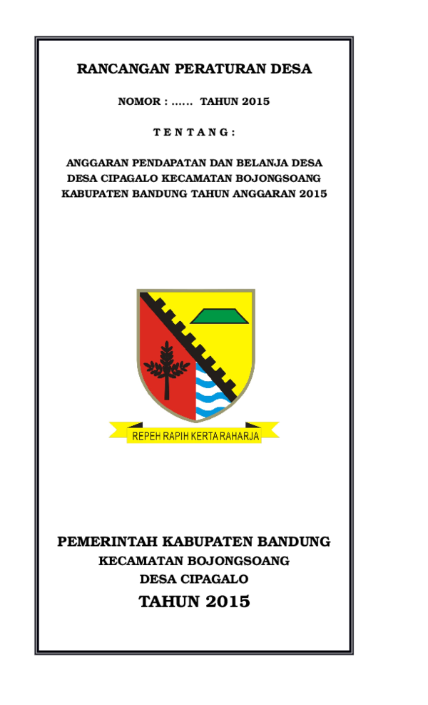 (DOC) RANCANGAN PERDES APBDes