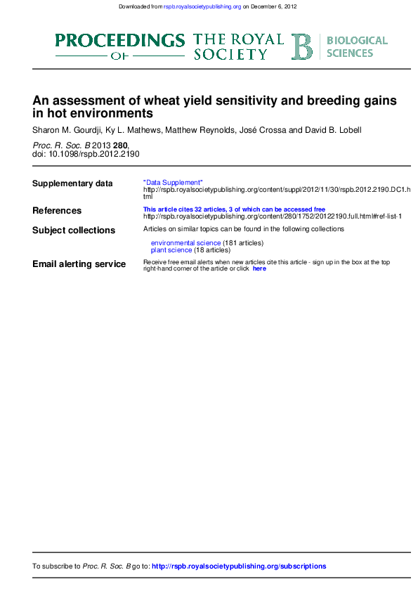 (PDF) Proc. R. Soc. B-2013-Gourdji-.pdf | Jose Crossa - Academia.edu