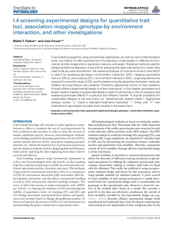 (PDF) Federer and Crossa Screening Experimental Designs 2012.pdf