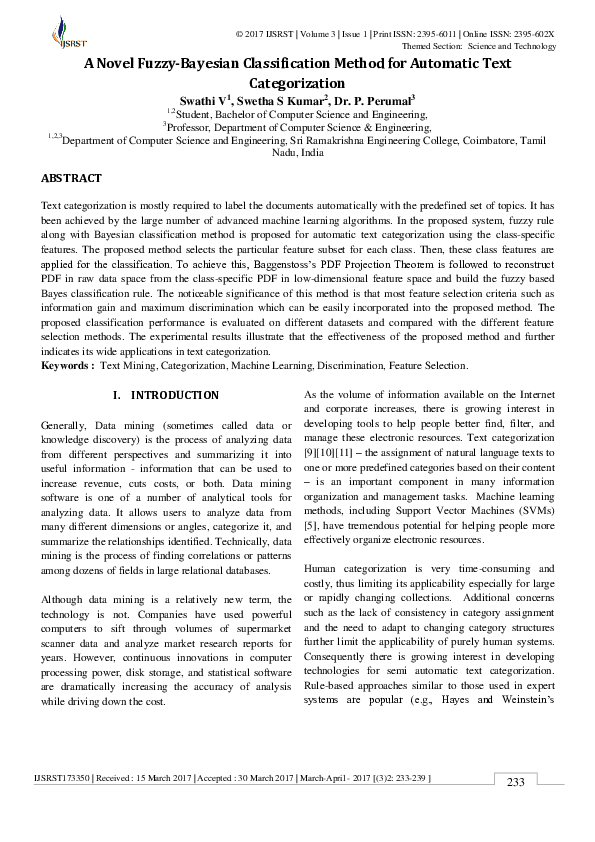 (PDF) A Novel Fuzzy-Bayesian Classification Method for Automatic Text ...