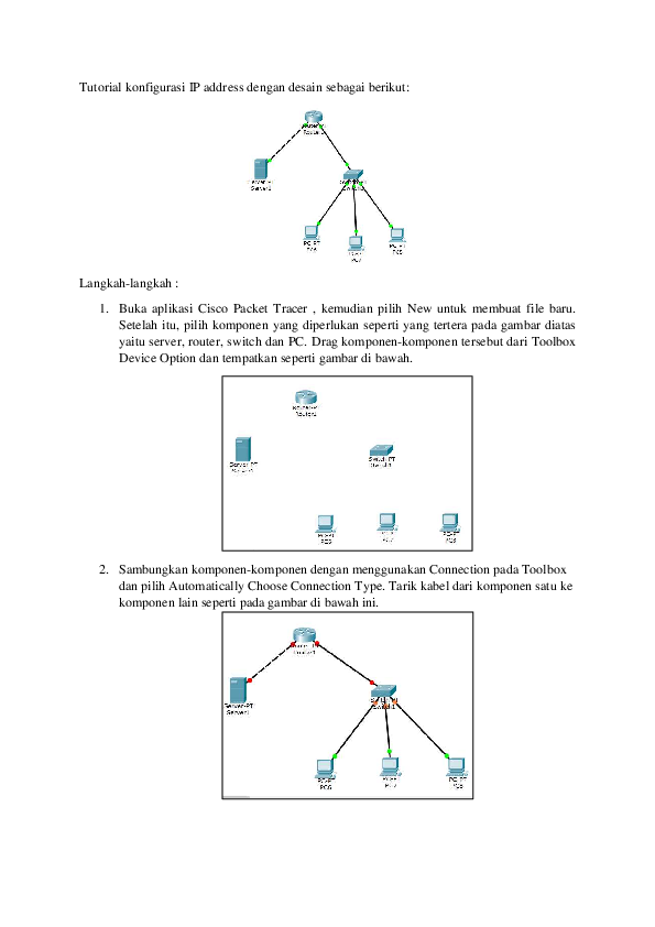 (PDF) Configurasi IP Address di Cisco Packet Tracer