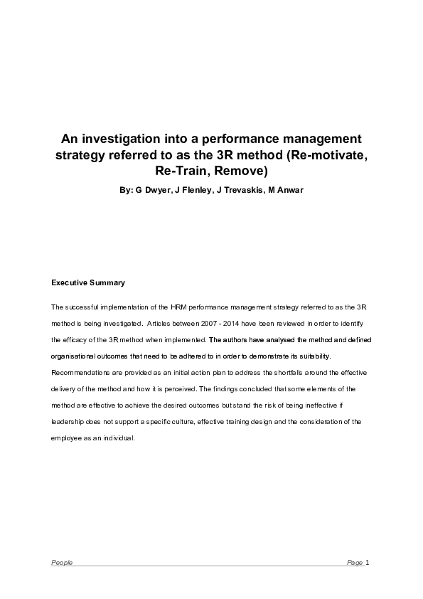 (PDF) An investigation into a performance management strategy referred ...
