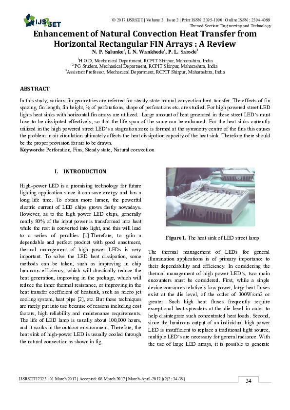 (PDF) Enhancement of Natural Convection Heat Transfer from Horizontal Rectangular FIN Arrays : A ...