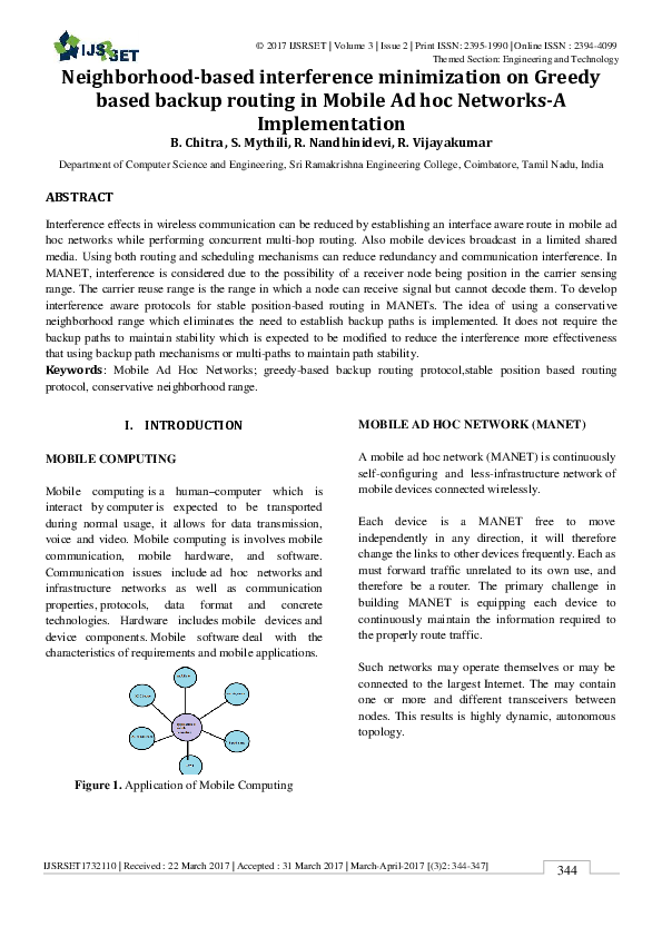 Pdf Neighborhood Based Interference Minimization On Greedy Based Backup Routing In Mobile Ad