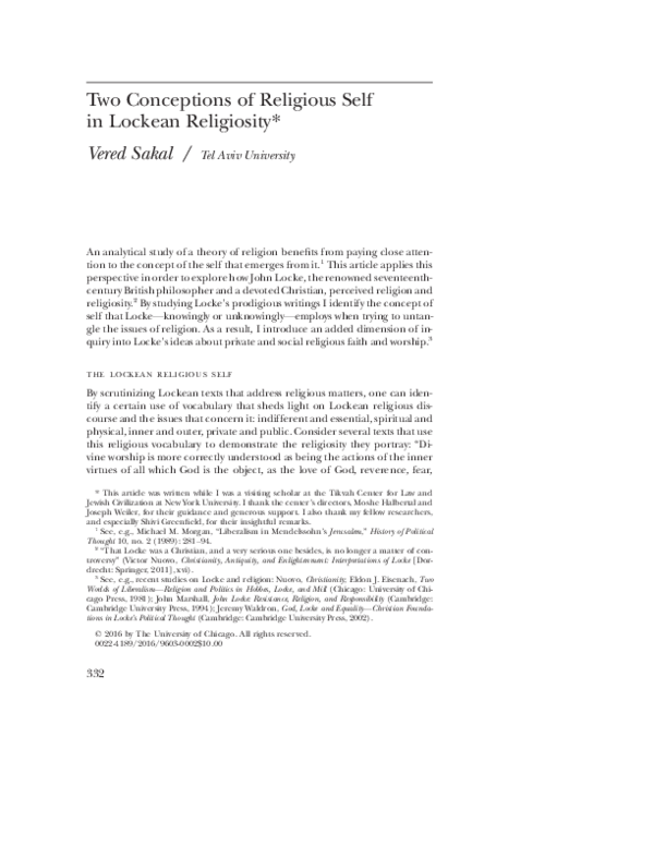 (PDF) Two Conceptions of Religious Self in Lockean Religiosity