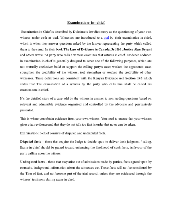 (DOC) EXAMINATION IN CHIEF FINALE 1 1