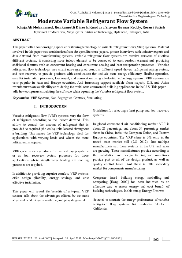 (PDF) Moderate Variable Refrigerant Flow System