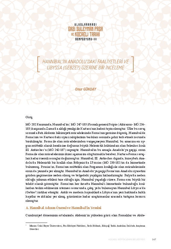 (PDF) Hannibal'in Anadolu'daki Faaliyetleri ve Libyssa (Gebze?) Üzerine ...
