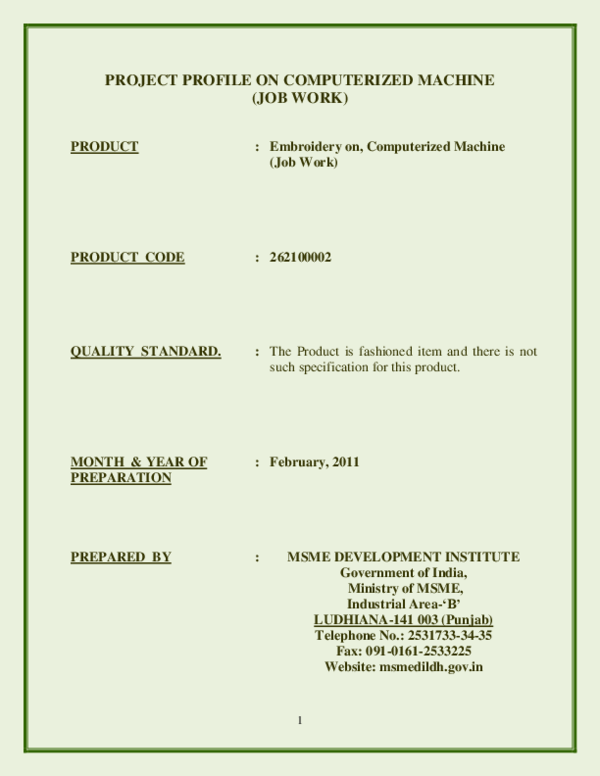 (PDF) PROJECT PROFILE ON COMPUTERIZED MACHINE (JOB WORK