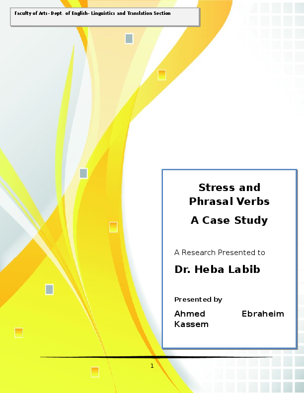 (DOC) Stress in Phrasal Verbs; A Case Study